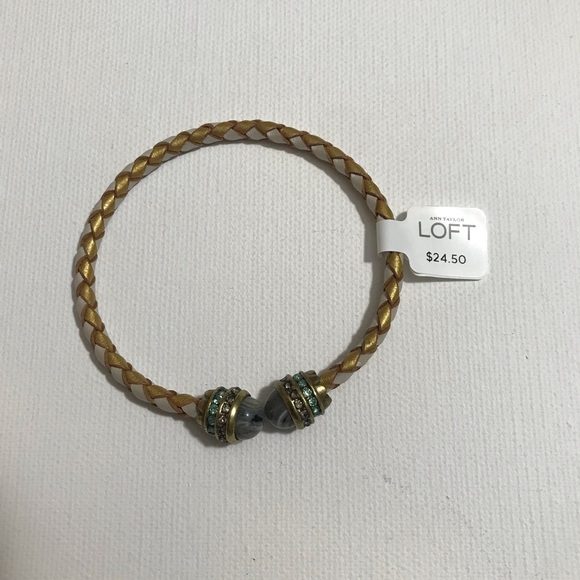 Ann Taylor | Jewelry | Loft Ann Taylor Brown Leather Cuff Bracelet With ...